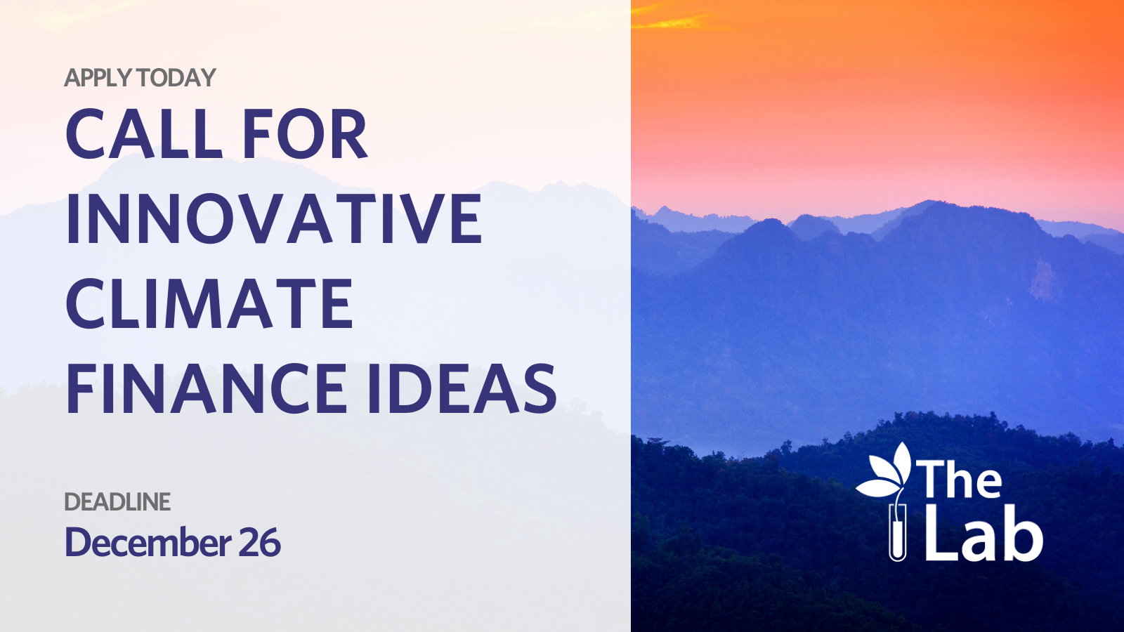 Open call for climate finance ideas